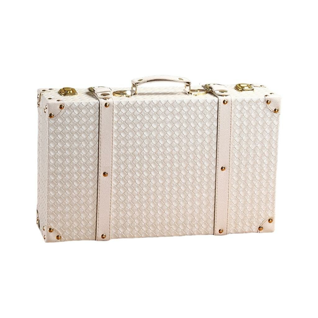 Прочный деревянный ящик с ручкой, Белый - L