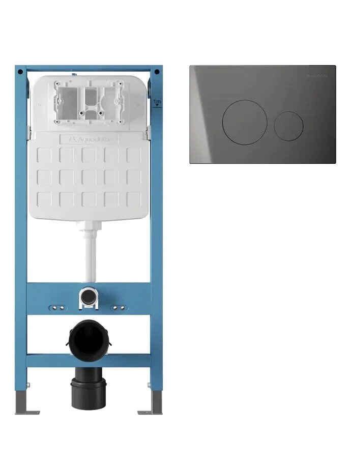 Инсталляция с кнопкой Aqueduto Tecnica Novo TEC11CIR0245 50 см, крепление к стене/к полу, матовая, с шумоизоляцией