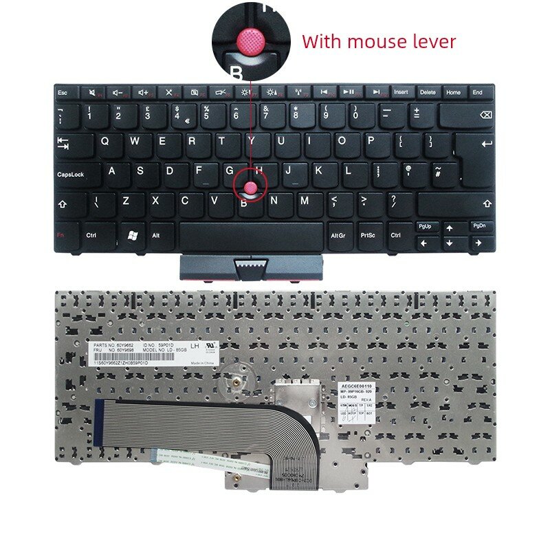 Подходит для клавиатуры ноутбуков IBM Lenovo E40 E50 Edge14 Edge15 E14 E15 (Аутентичная модель) (с штангой/большим