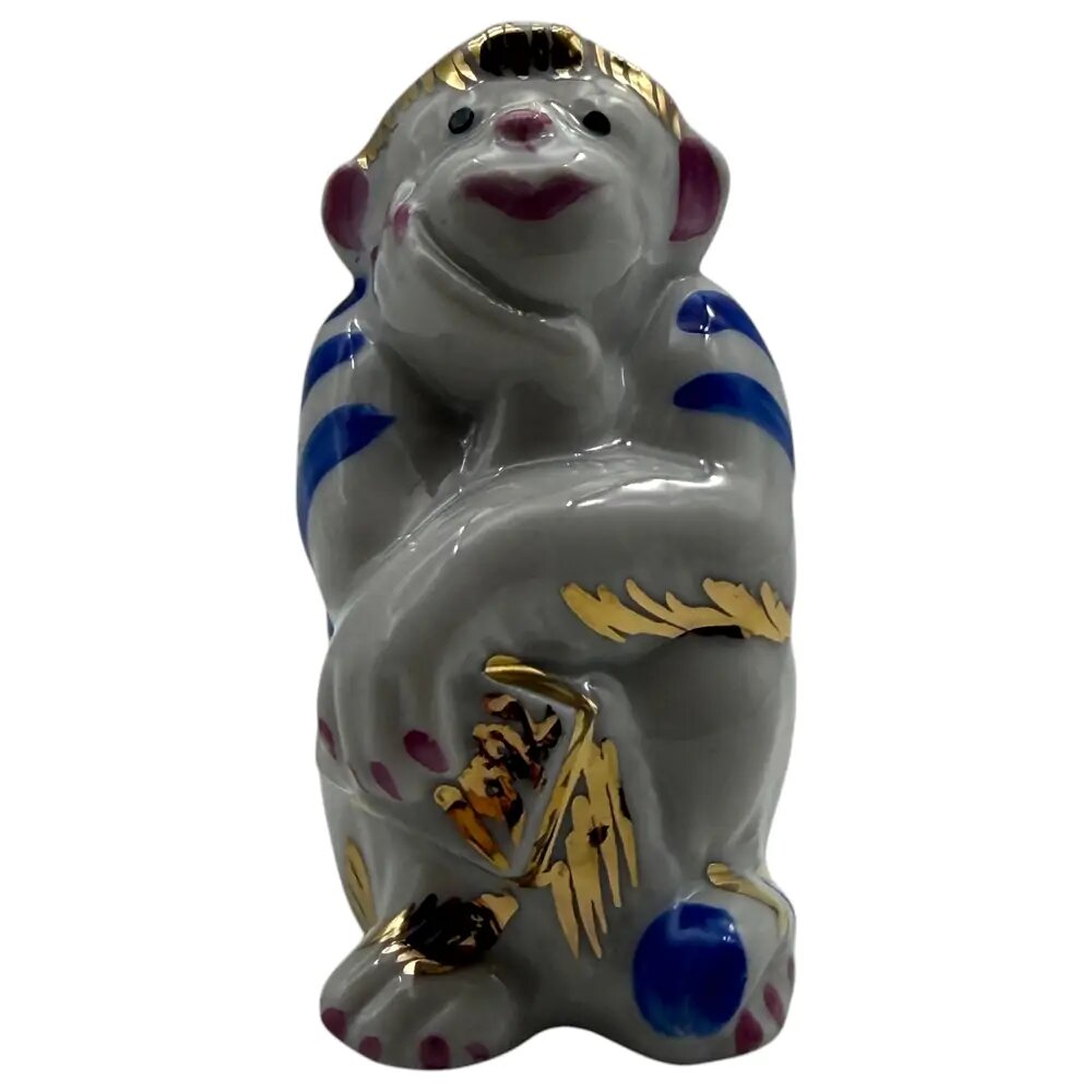 Фарфоровая статуэтка "Обезьяна", автор Соркина Г. И, 1992 г, Дулево, Россия