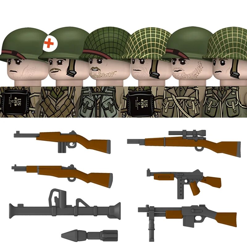 Конструктор Brangdy WW2 американские рейнджеры, N683-88-6PCS