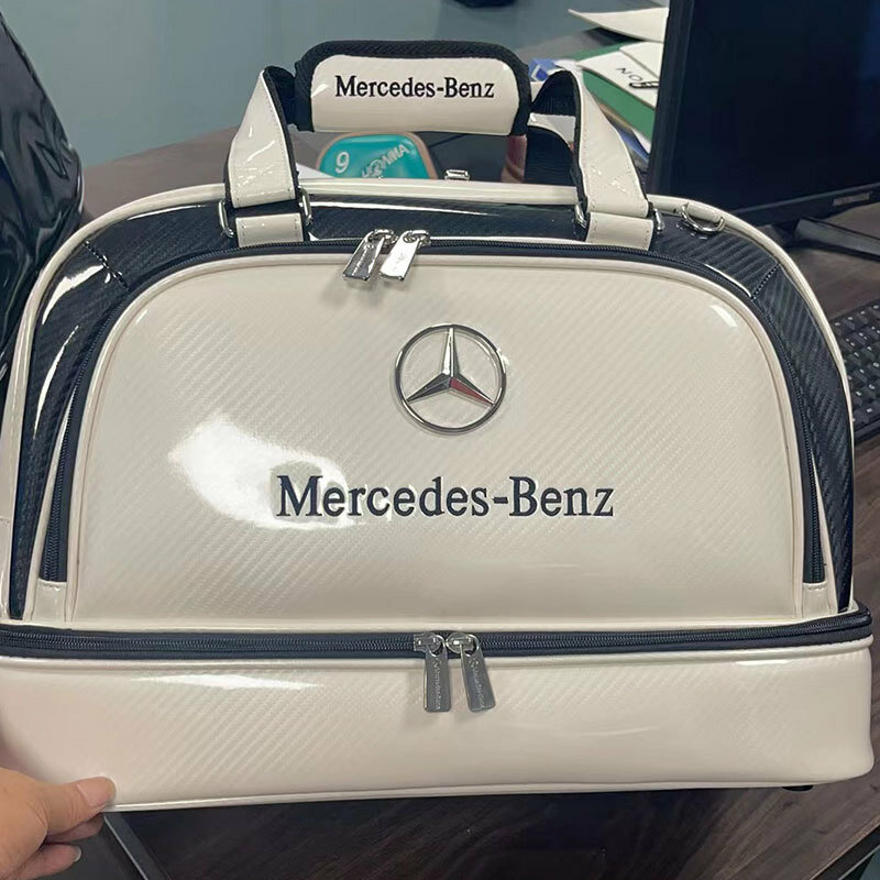 Кросс-боди сумка для гольфа с простым черно-белым цветовым блоком, ручная и плечевая сумка для хранения аксессуаров из PU