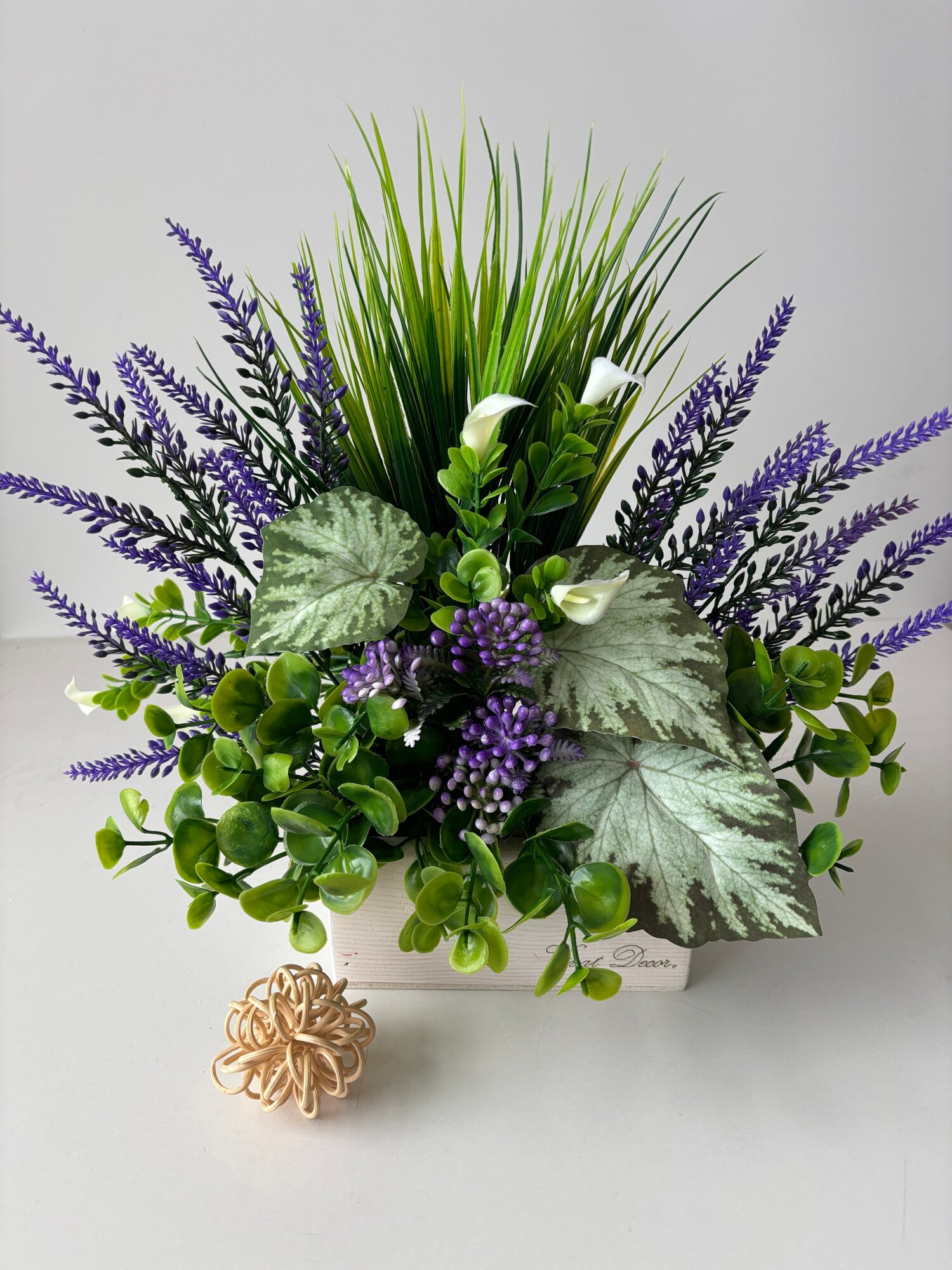 Искусственные растения, осока, эвкалипт, куст, папоротник в кашпо от ФлораВи