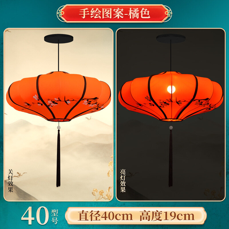 Плоский круглый ручной эластичный тканевый фонарь ханфу, ручной работы, многоцветный, ручной росписи для ресторана хот-пот и столовой