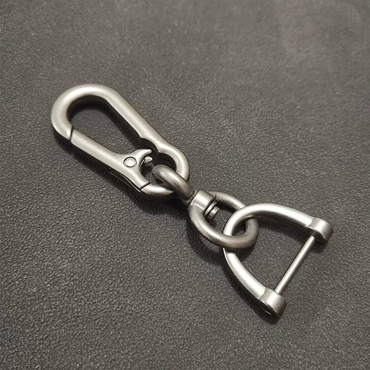 Матовый серебристый металлический брелок с веревкой для ключей, подарок