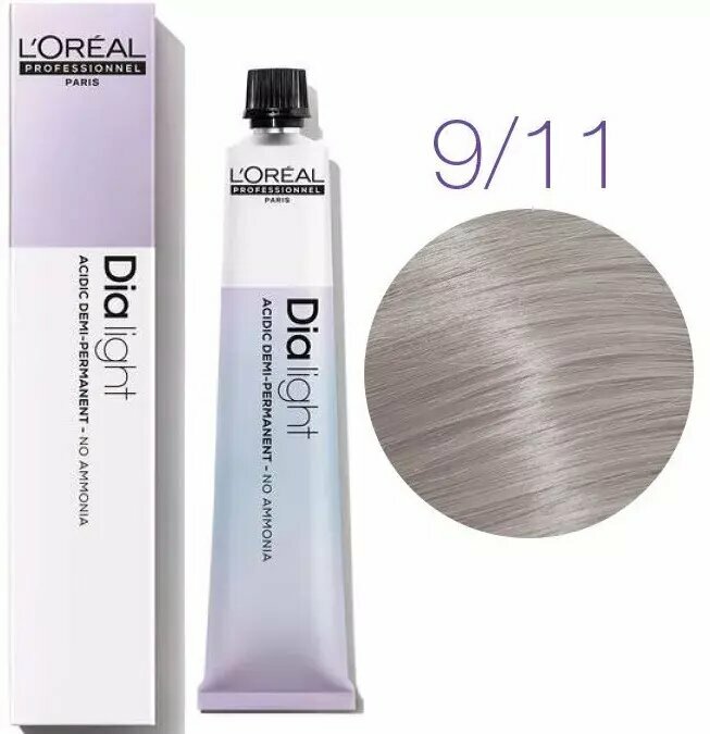 L'Oreal Professionnel Dia Light 9.11 молочный коктейль очень светлый блондин глубокий пепельный 50мл