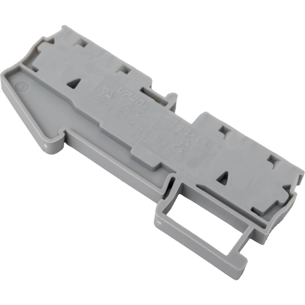Пружинная клемма UPUN UJ5-4/2×2, 30 шт 421010, полиамидный корпус, серый цвет, совместима с DIN‑рейкой