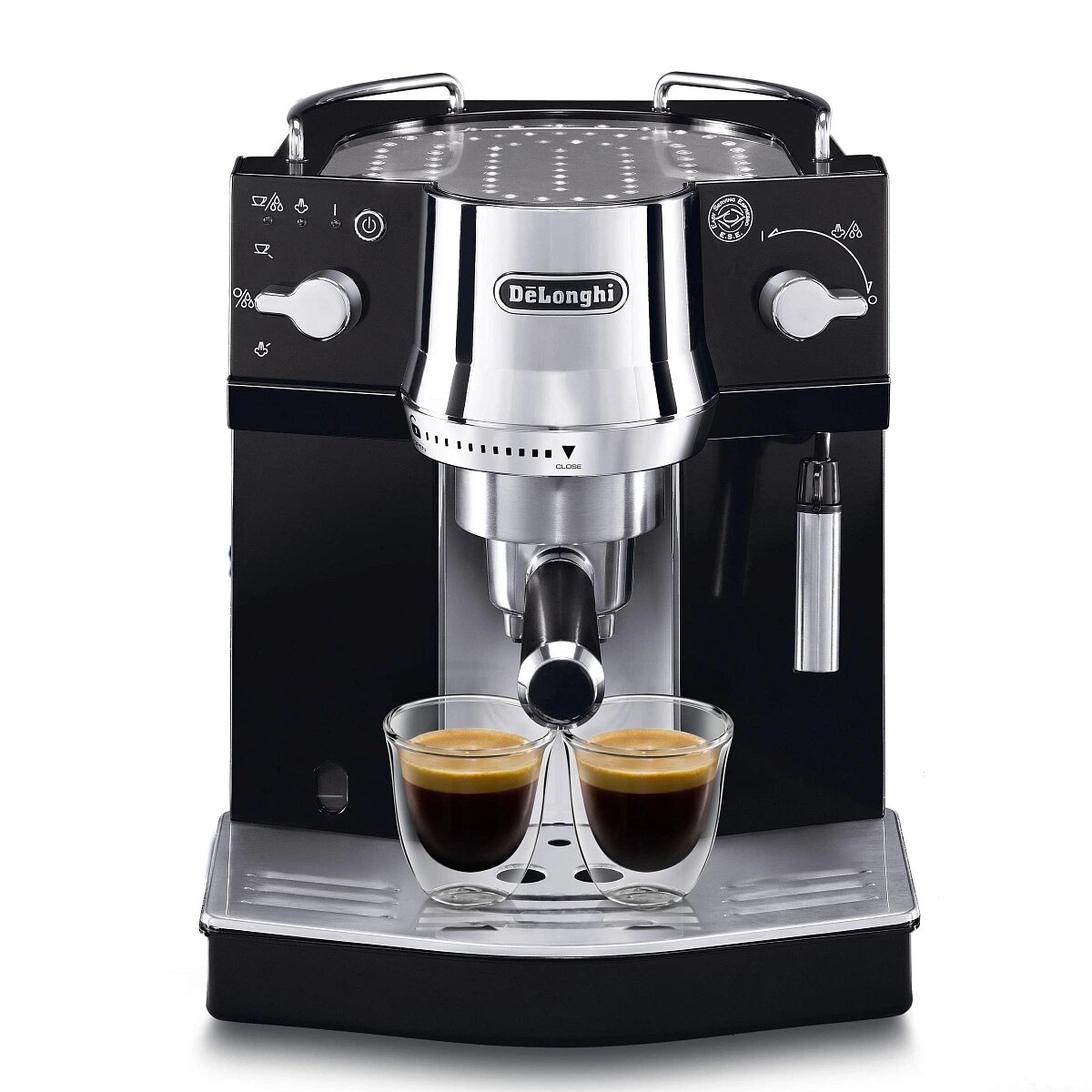 Кофеварка рожковая DeLonghi EC820. B с капучинатором, 15 Бар, чёрная