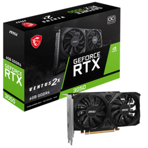 Видеокарта MSI Видеокарта MSI PCI-E 4.0 RTX 3050 VENTUS 2X E 6G OC NVIDIA GeForce RTX 3050 6Gb 96bit GDDR6 1492/14000 HDMIx2 DPx1 HDCP Ret