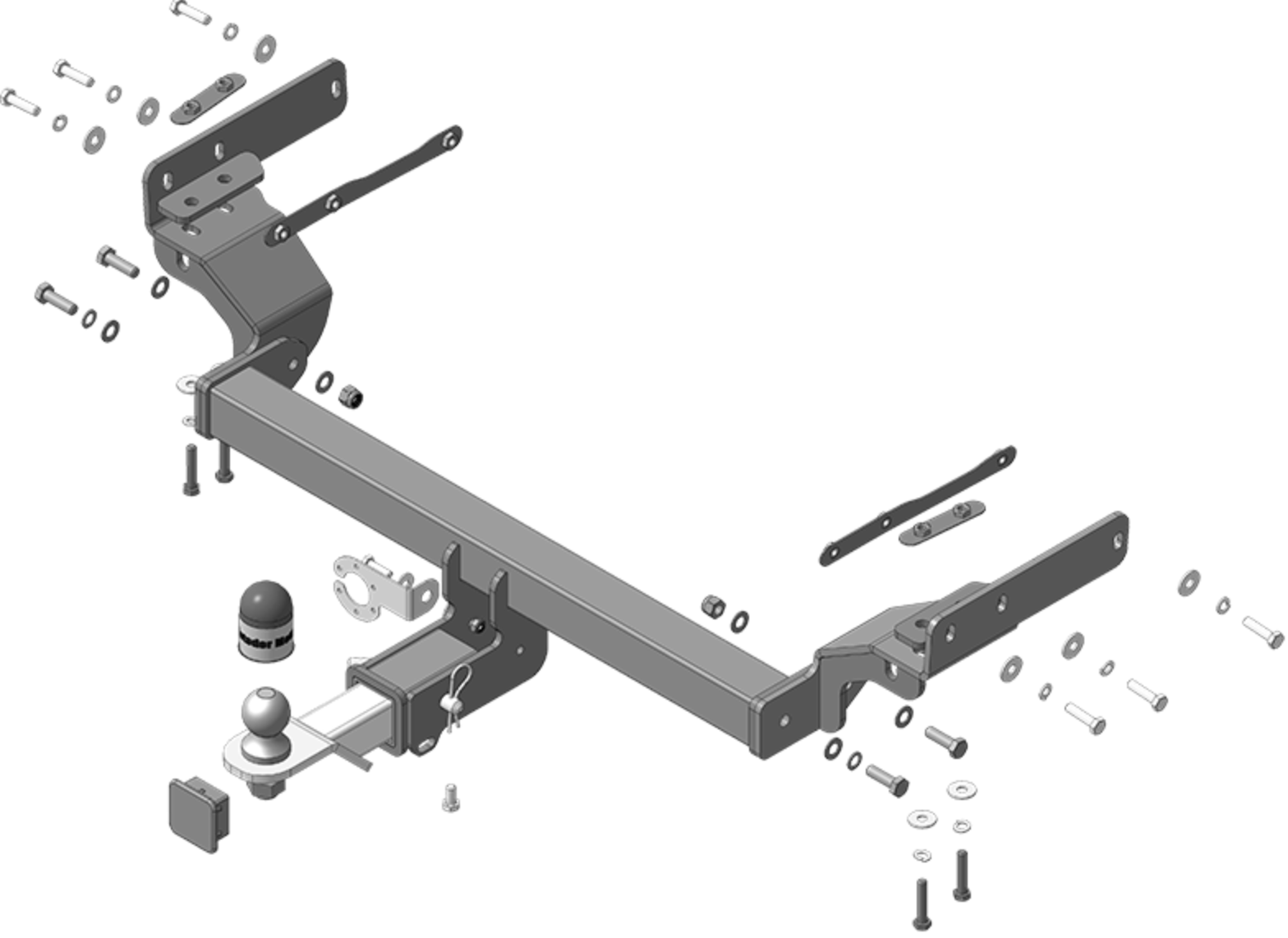 Фаркоп Motodor для Mitsubishi Outlander IV 2022-2024 (шар E)(паспорт и сертификат в комплекте, без электрики) 91315-E