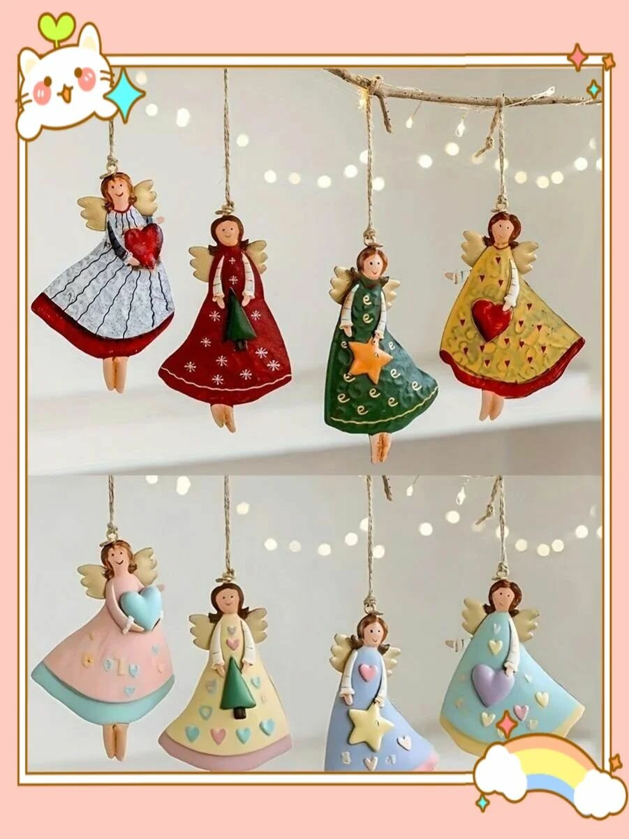 Эксклюзивный набор ангелов для елки 8 штук