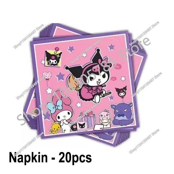 Набор фольгированных воздушных шаров с мультяшными персонажами Sanrio: Куроми, Май Мелоди, Коричная собачка, Hello Kitty. Игрушка для украшения детского дня рождения.