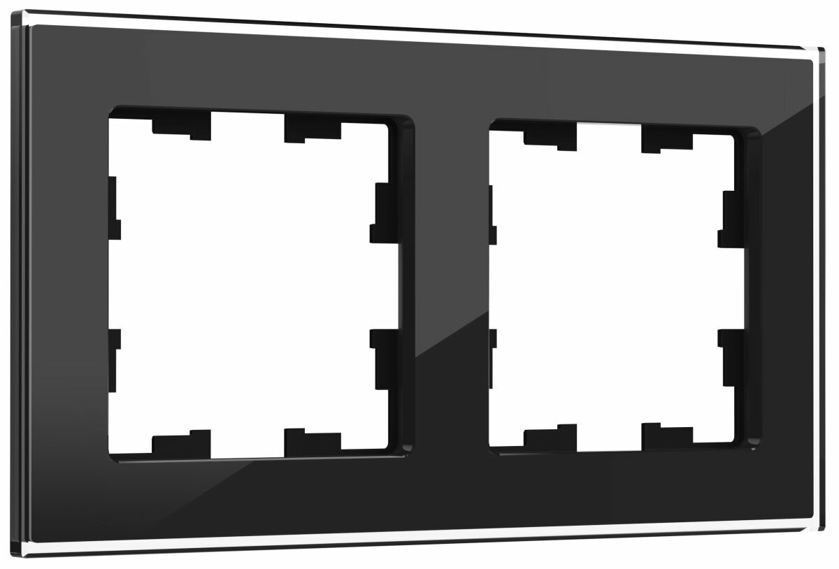 Рамка 2-м BRITE РУ-2-2-БрЧ стекло черн. IEK BR-M22-G-K02