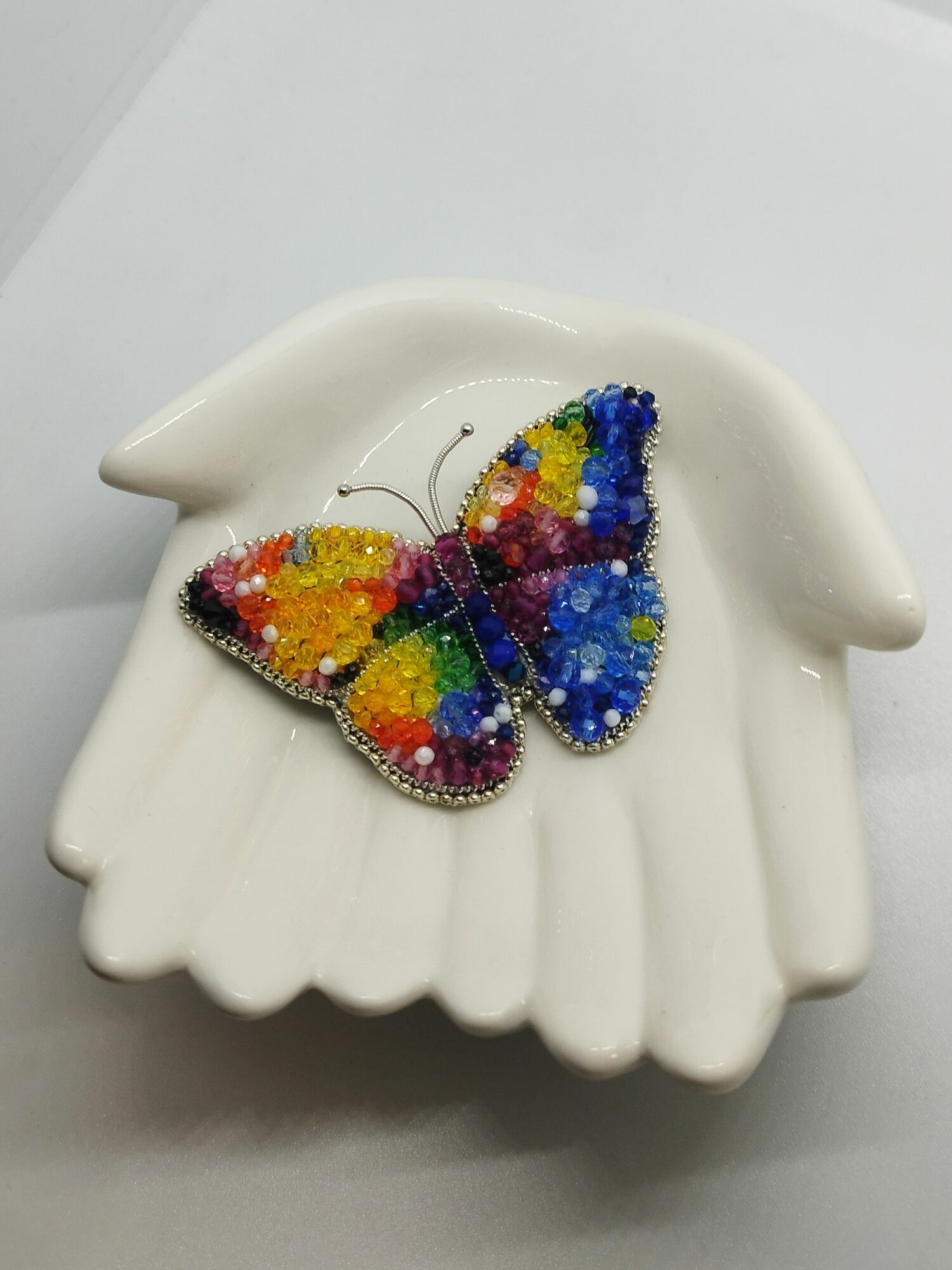 Брошь, стекло, бисер