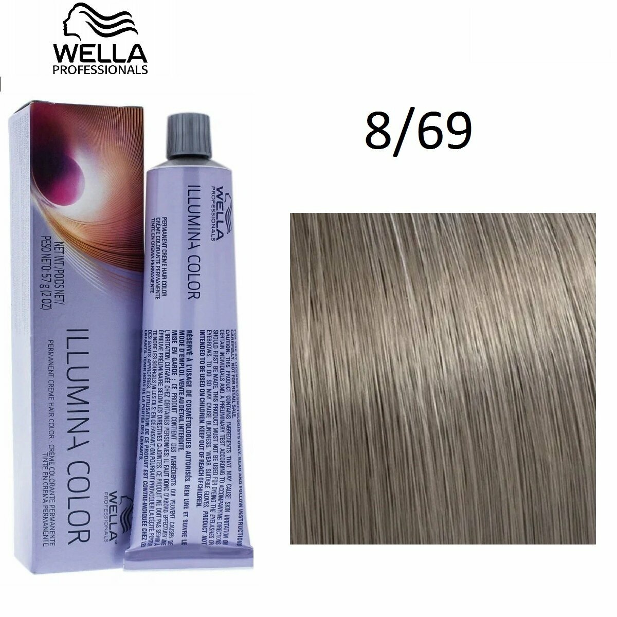 Wella Professionals Крем-краска для волос 8/69 LLUMINA COLOR светлый блонд фиолетовый сандре 60мл