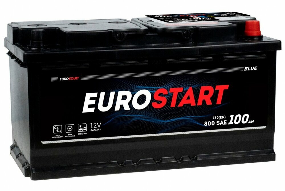 Аккумулятор автомобильный Eurostart Blue 100 А/ч 760 А обр. пол. Евро авто (353х175х190) EB1000