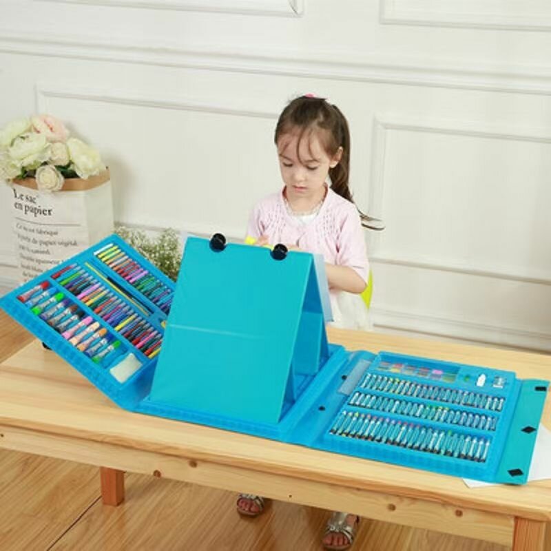 Набор для рисования в чемодане с мольбертом 208 предметов