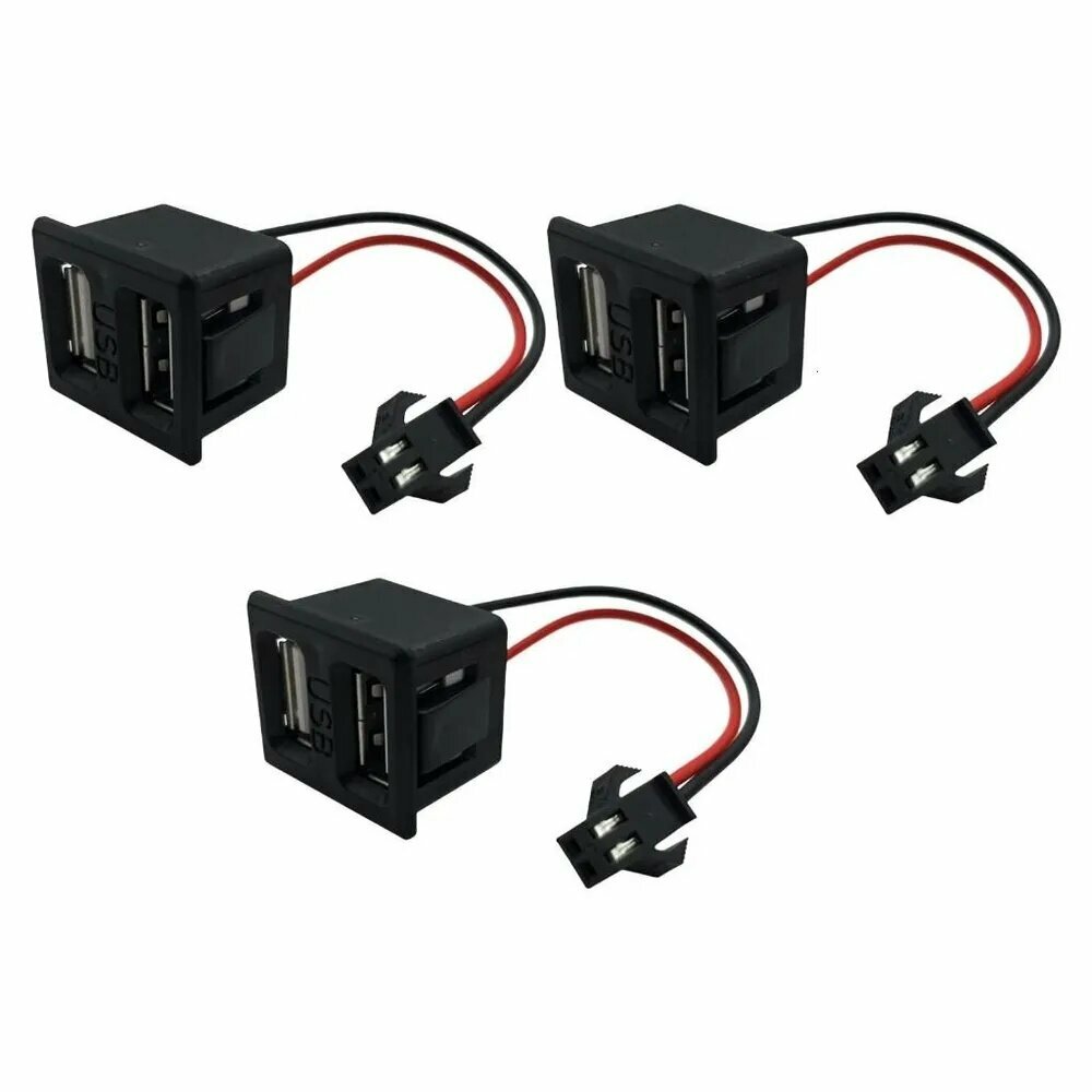 3 штуки встраиваемые зарядные розетки с двойным USB-разъемом для быстрой зарядки нескольких устройств