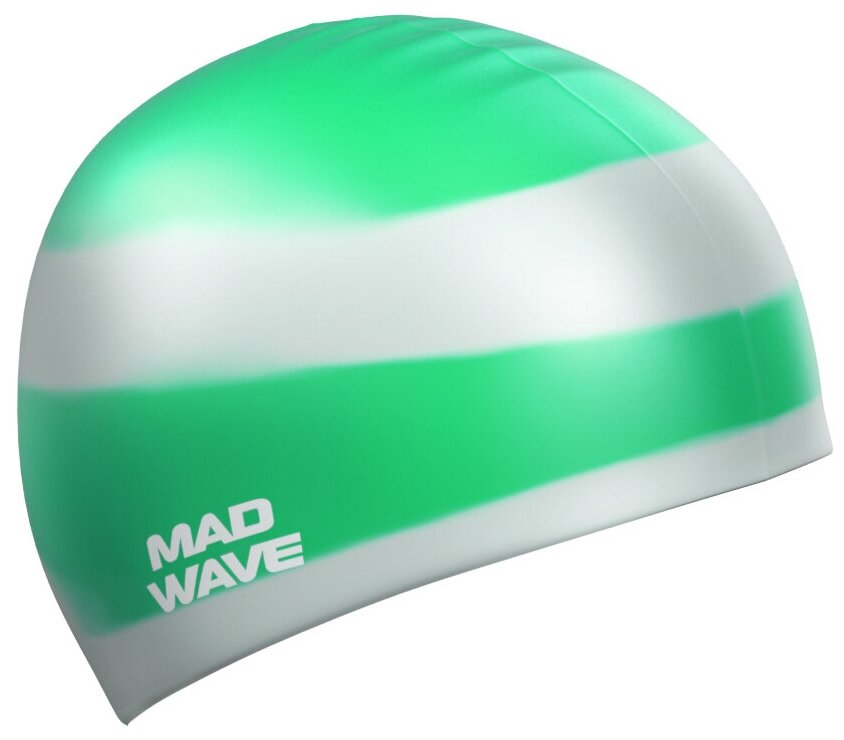 Шапочка для плавания Mad Wave "MULTI", силикон, зеленая, размер универсальный