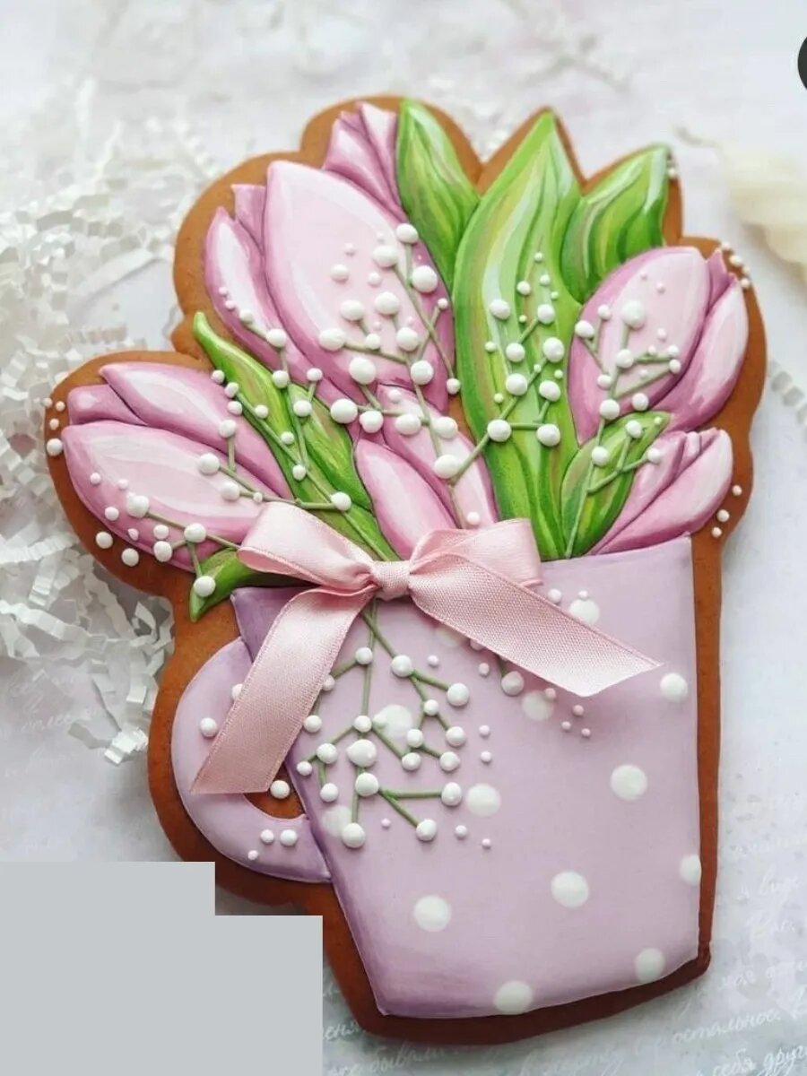 Формочки для печенья кружка с тюльпанами подарок на 8 марта