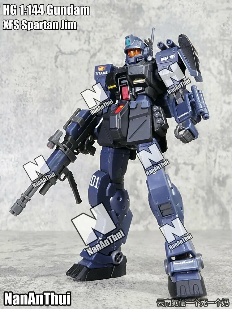 Сборная Игрушечная фигурка модель HG 1:144 Gundam RGM-79S GM Spartan, JIM, Высококачественная модель, Поставляется с бесплатными наклейками и кронштейнами