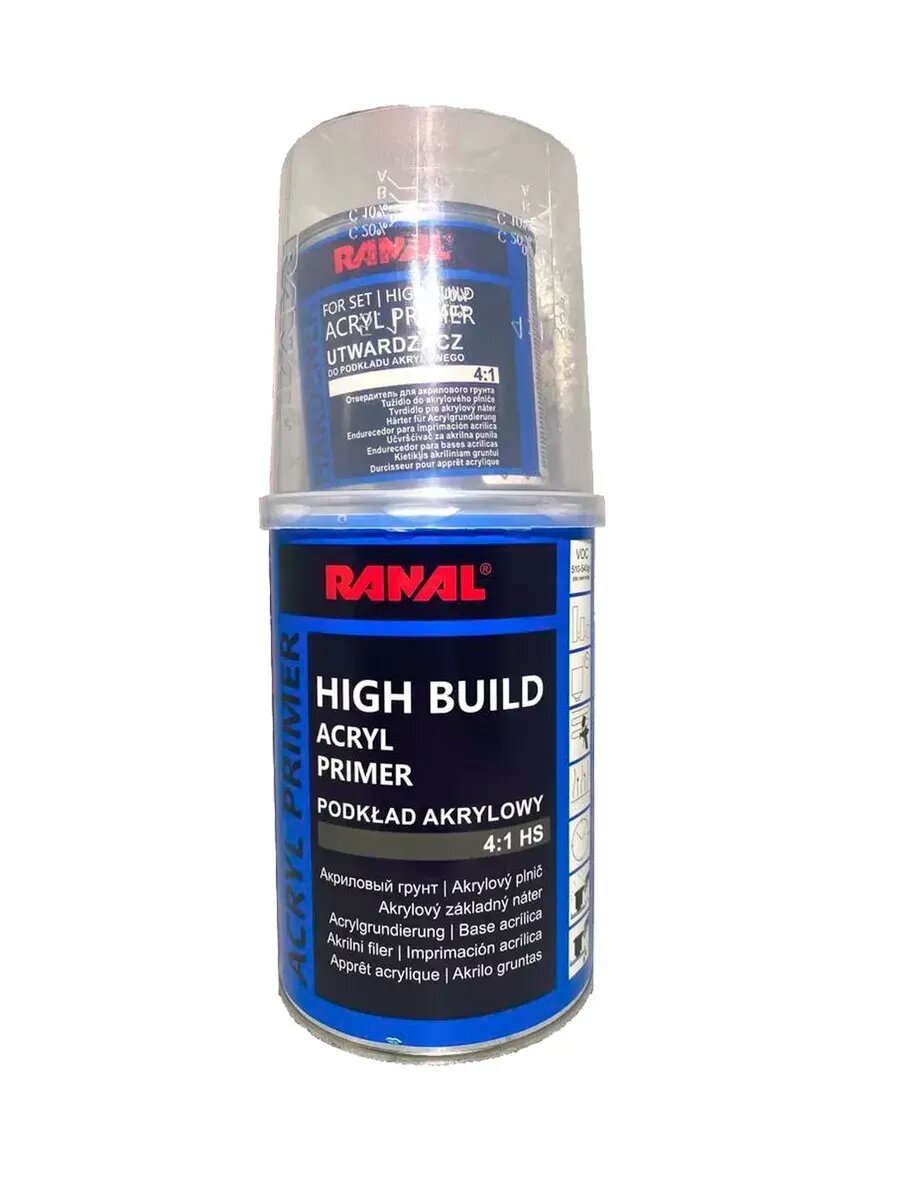 Грунт акриловый HIGH BUILD 4+1 HS (0,8+0,2л) белый