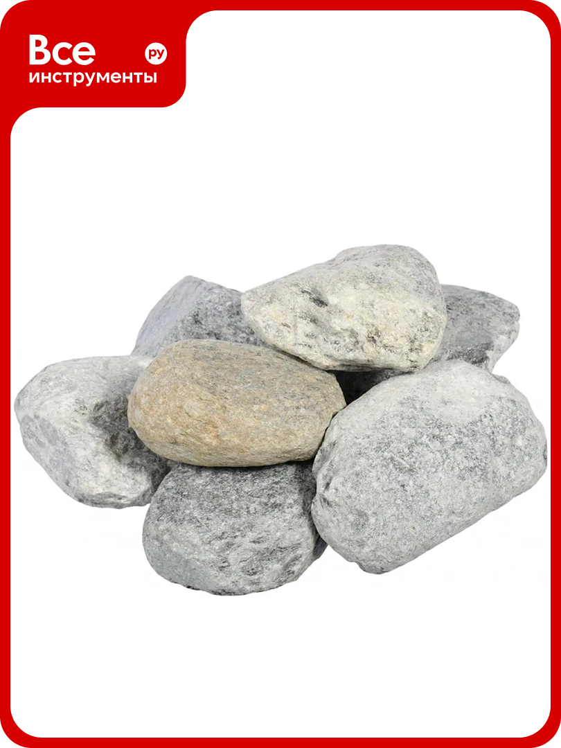 Камень для бани спец Талькохлорит обвалованный, коробка 20 кг, фракция 70-120 мм ТЛК-АНТ