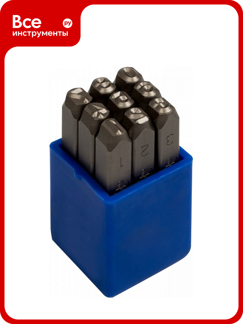 Набор ударных клейм KING TONY 4 мм, цифры, 9 предметов 11409SQ04