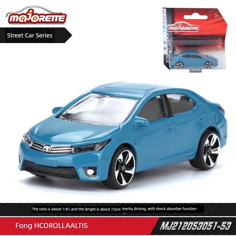 Модель автомобиля Toyota Corolla Altis в масштабе 1:53, светло-голубой цвет, премиальная коллекционная миниатюра