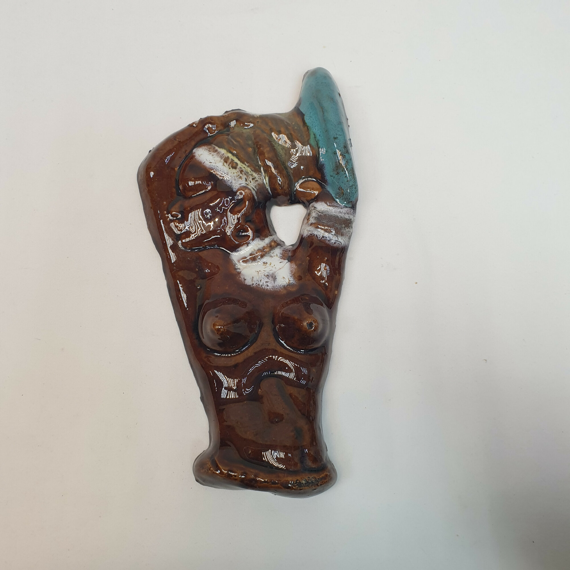 Панно керамическое СССР. Редкая, экспериментальный образец. Африканка. Орловский завод керамики