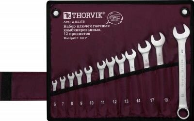 Набор ключей Thorvik, комбинированных в сумке, 6-22 мм, 12 предметов. W3S12TB