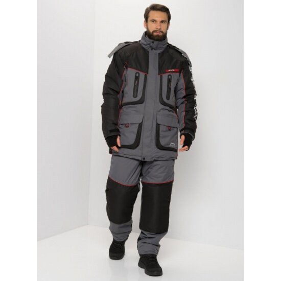 Костюм зимний Huntsman Siberia LUX ткань Breathable цвет Серый/Черный размер 44-46/170-176