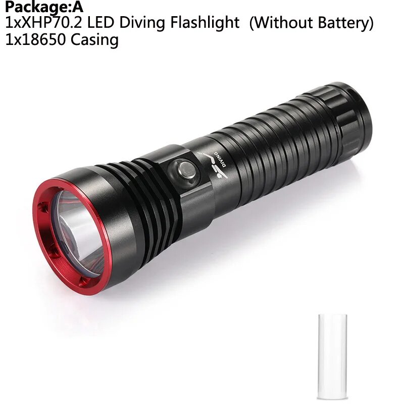 Профессиональный подводный фонарик для дайвинга XHP70, водонепроницаемый, 100 м, цвет белый/желтый