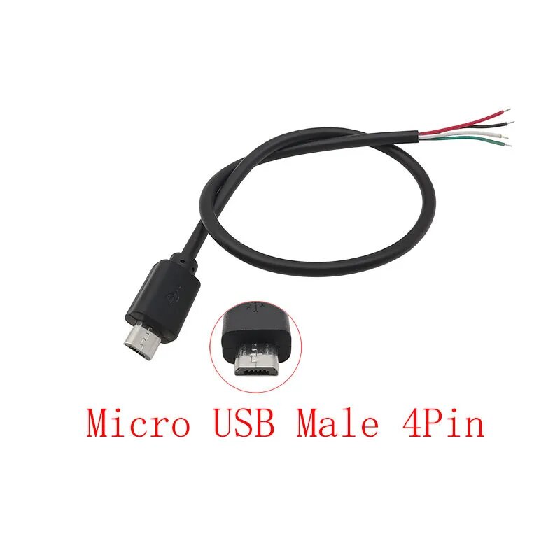 Micro USB/Type C/USB 2.0 A разъем-удлинитель 1M 1Pcs, Micro Male 4Pin