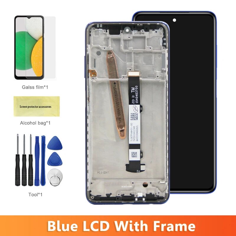 6,67-дюймовый протестированный экран Poco X3 Pro, для Xiaomi Poco X3, ЖК-дисплей с Blue With Frame