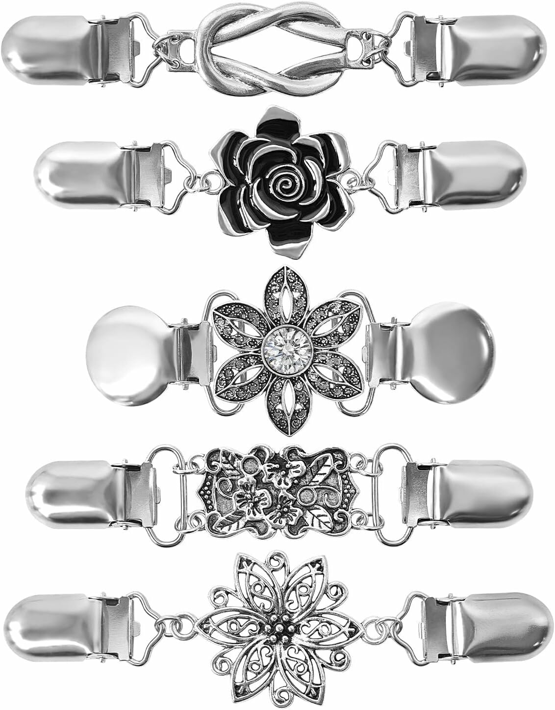 Винтажные зажимы для рубашек - для галстуков, шалей/свитеров/кардиганов, накидок, подходят для женщин - набор из 4 штук