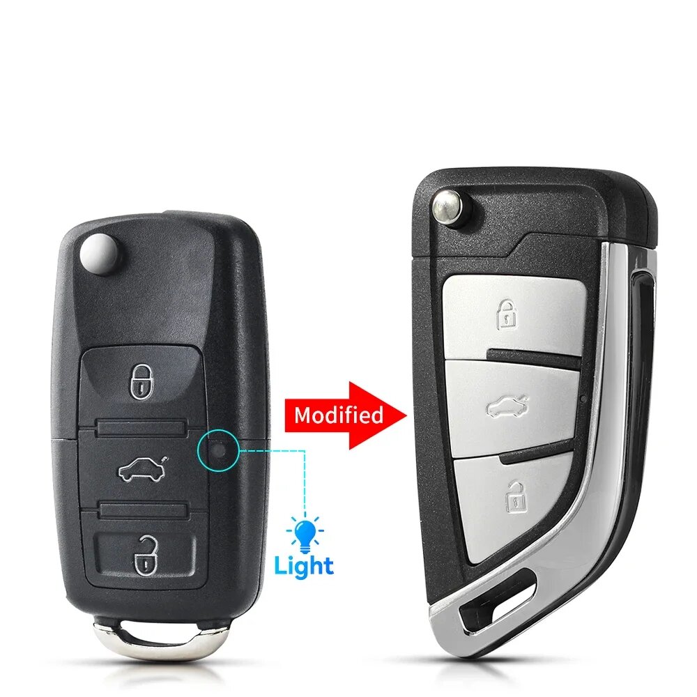 Брелок для ключа VW Golf/Jetta/Passat, 3 кнопки, черный