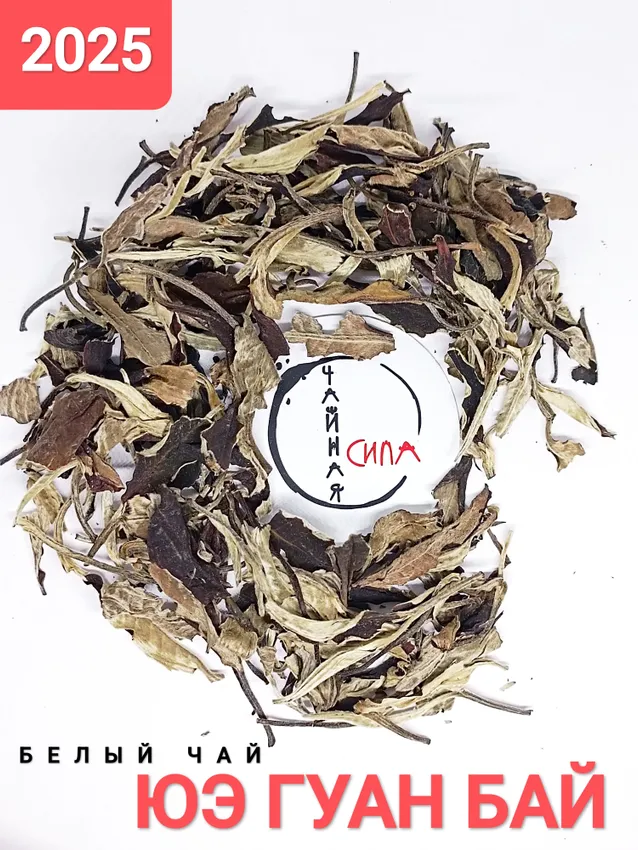 Белый чай Юэ Гуан Бай, 100 гр, 2025 г, Юньнань, Китай. Настоящий китайский крупнолистовой чай