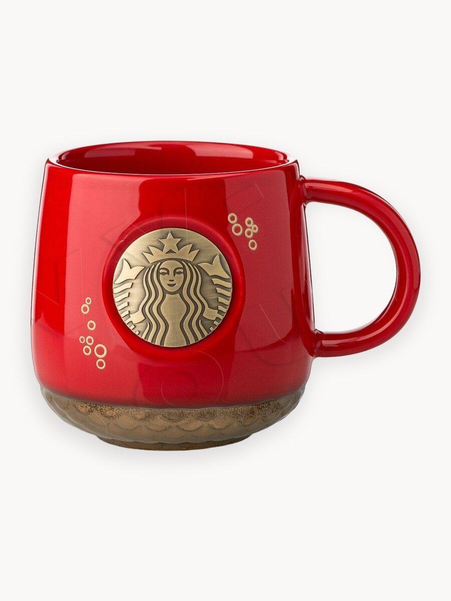 Кружка "Red Collection" Starbucks, керамика, с ложкой, 414мл