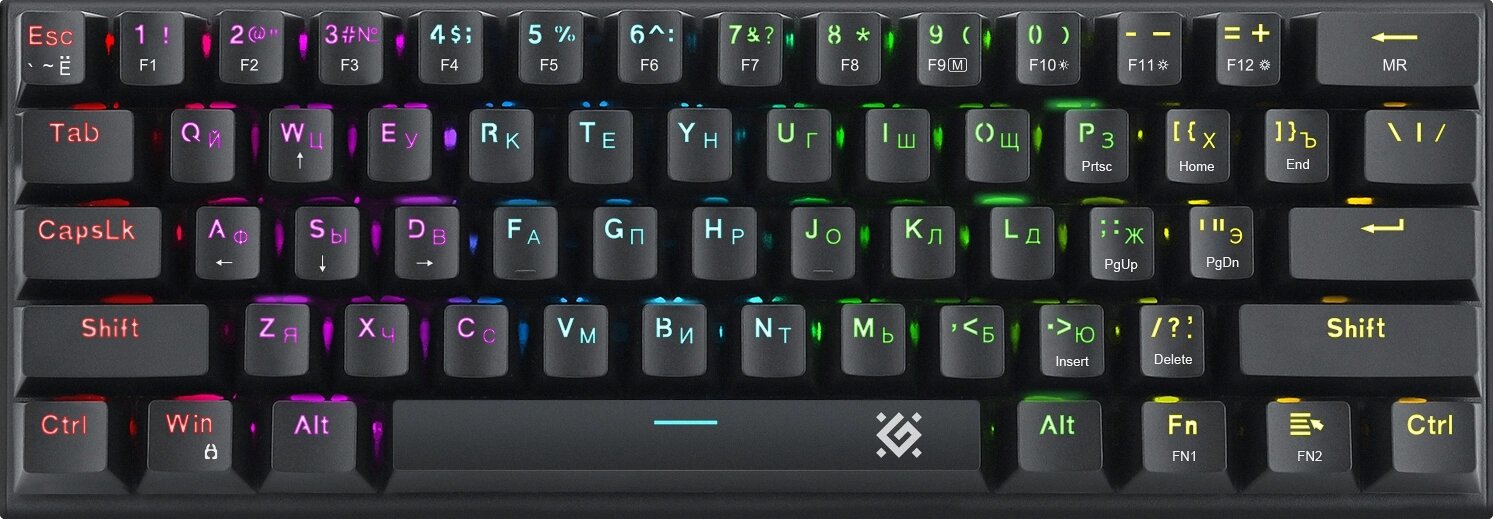 Клавиатура DEFENDER Cairon GK-081, радуж, черн (45081)