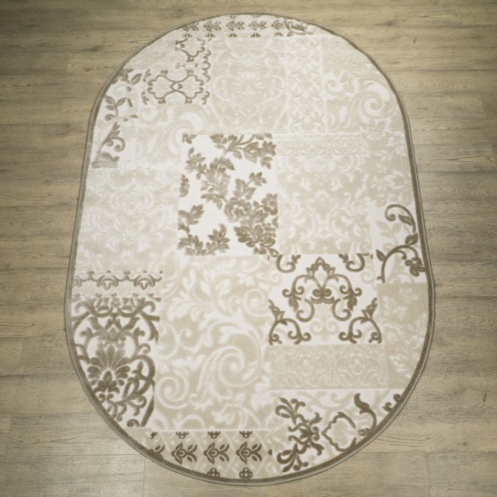 Ковер Шенилл дизайн 27504 цвет 23888 Овал 0.8x1.5м
