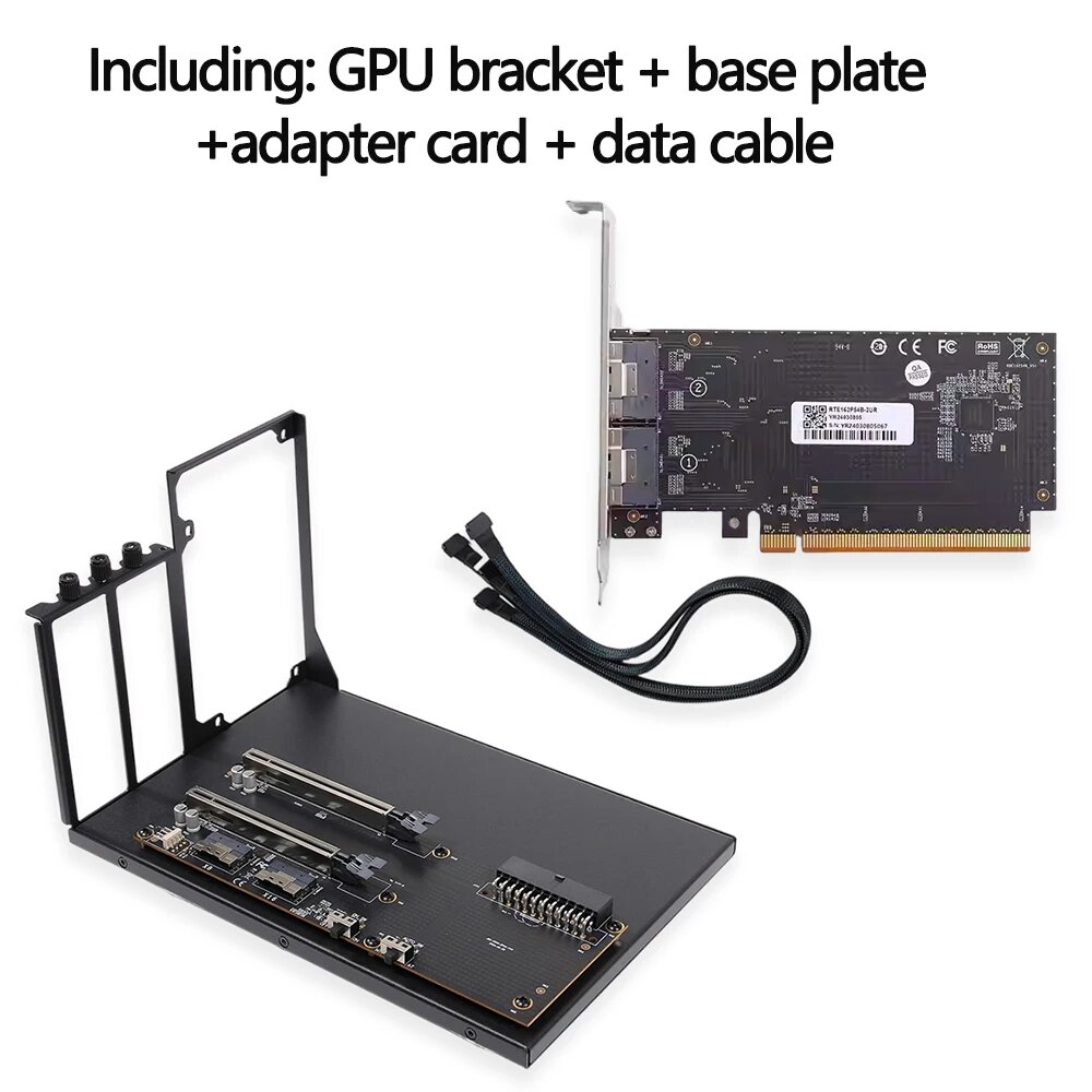 Райзер PCI-E ADT-Link с кронштейном, адаптером и кабелем