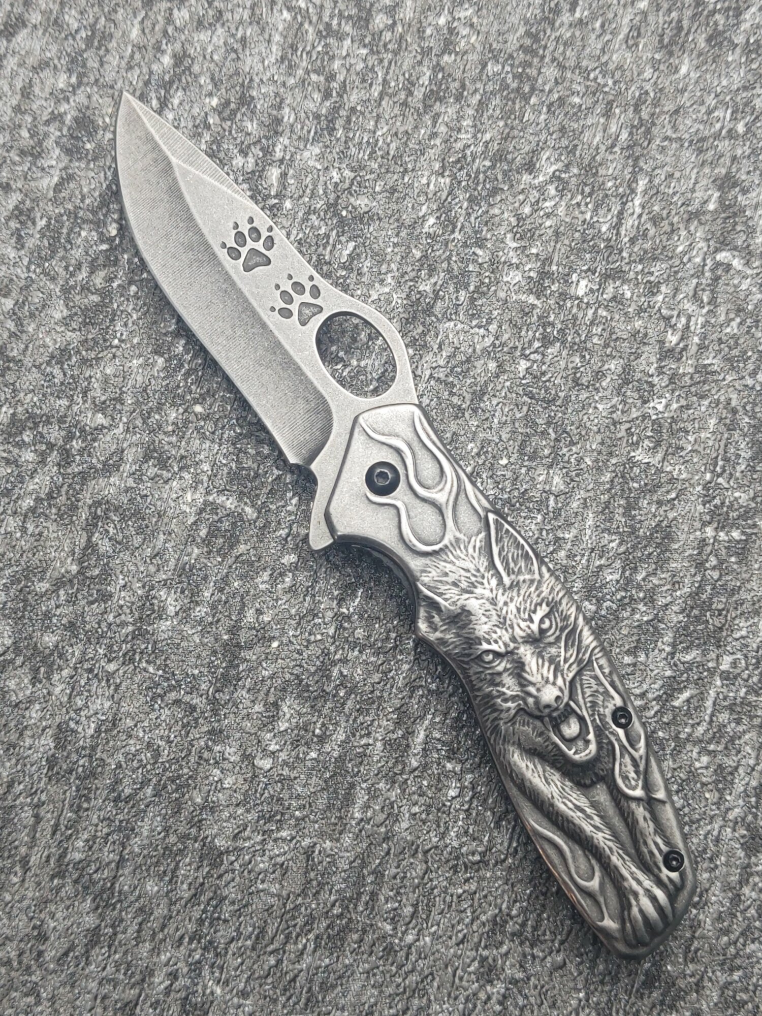 Складной нож флиппер Волки v2.0