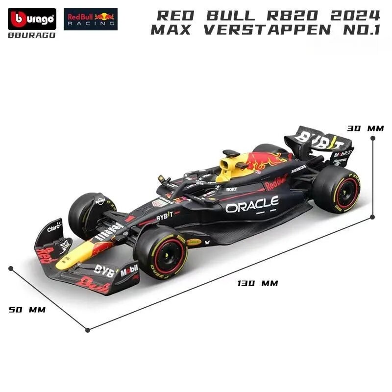 Burago 1:43 Red Bull F1RB20 1 # Vestapan, гоночная машина, масштаб 1:43, модель из цинкового сплава с эффектом звука, для детей от 3-х лет — фото 1