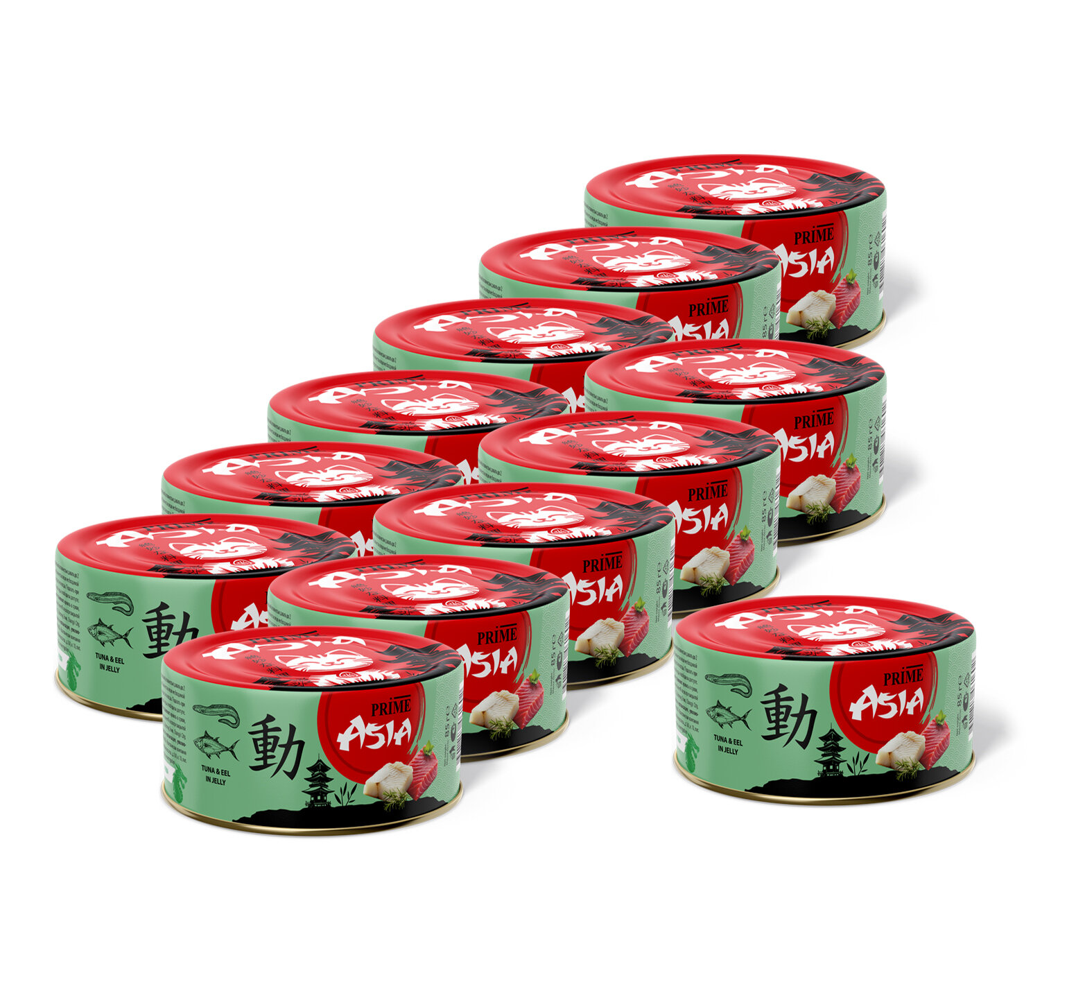 PRIME ASIA ж/б Тунец с угрем в желе, для кошек 85г x 12 шт.