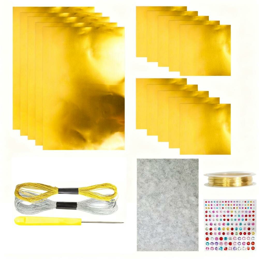 Набор для тиснения фольгой, листы для тиснения по металлу, набор для создания отпечатков рук золотой фольгой, инструменты для гравировки, наборы для создания произведений искусства, таких как живопись, золочение и рукоделие.