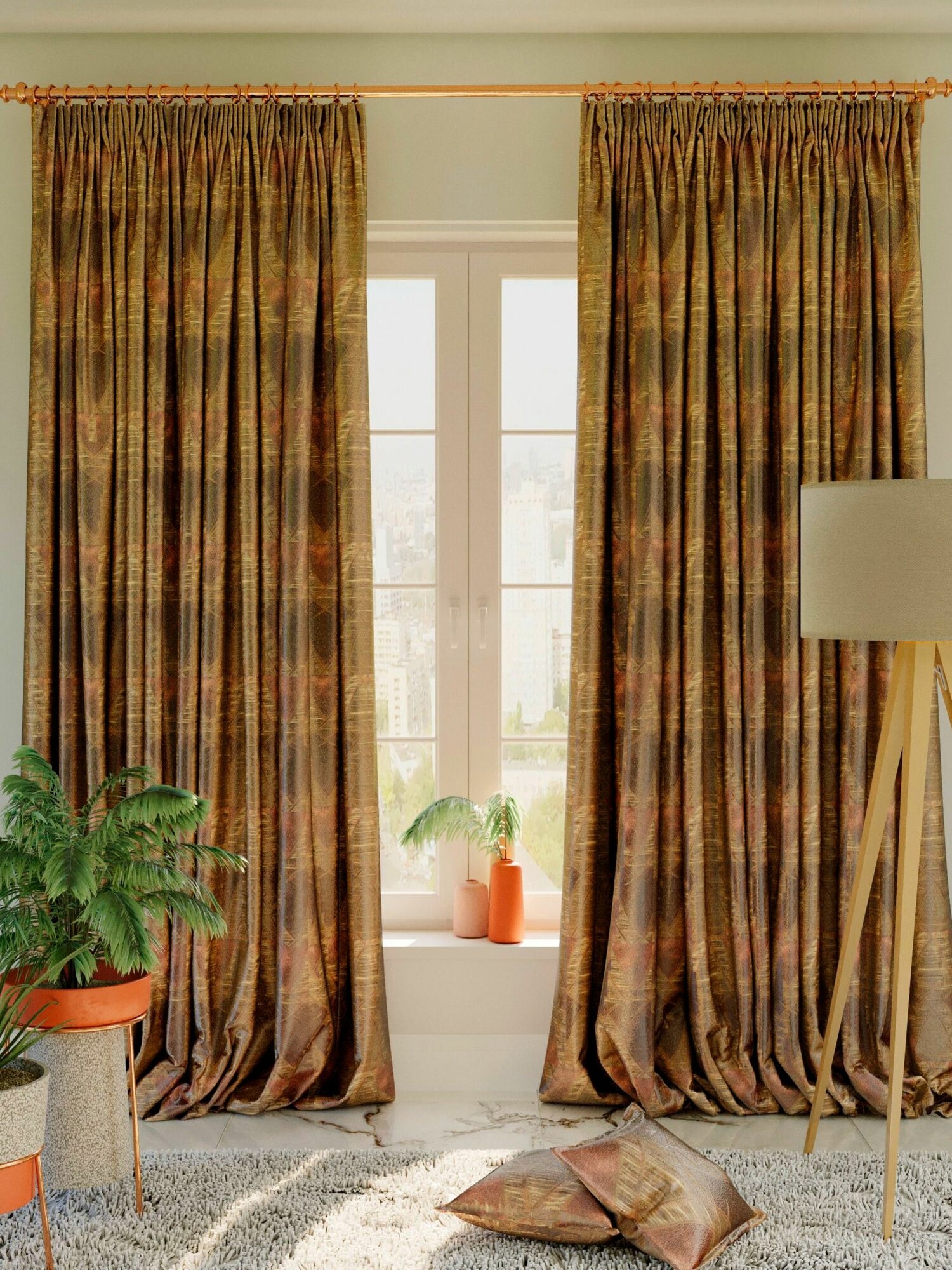 Шторы портьерные на отрез метражом от 1 метра, высота отреза 280 см