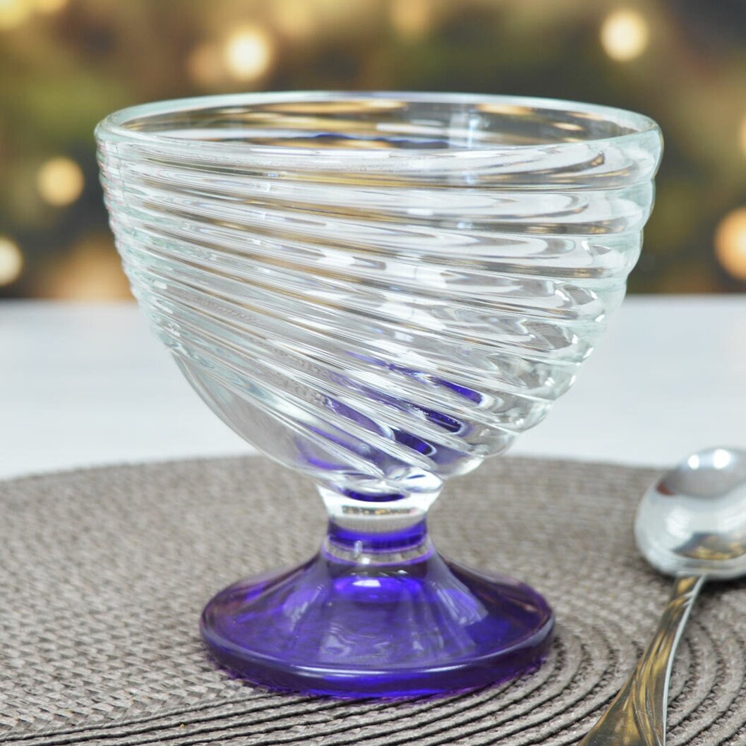 Креманка 300 мл "Бриз", закаленное стекло, цвет в ассортименте, для десертов