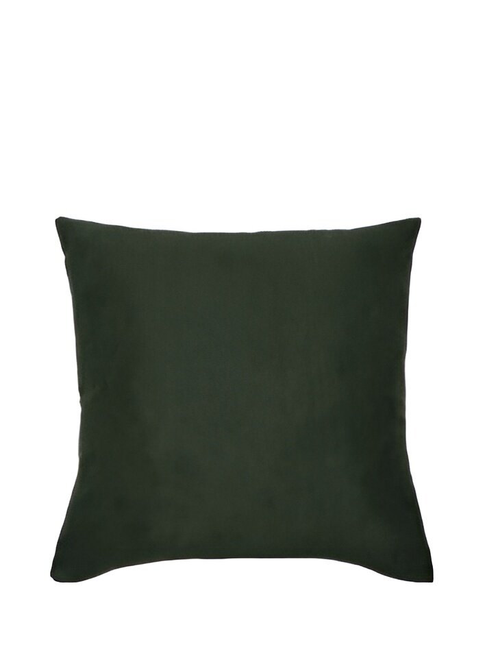 Чехол для декоративной подушки 40х40 см, темно-зеленый, канвас, съемный, квадратный