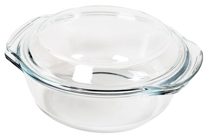 Кастрюля стеклянная жаропрочная с крышкой 1 л для духовки, Appetite